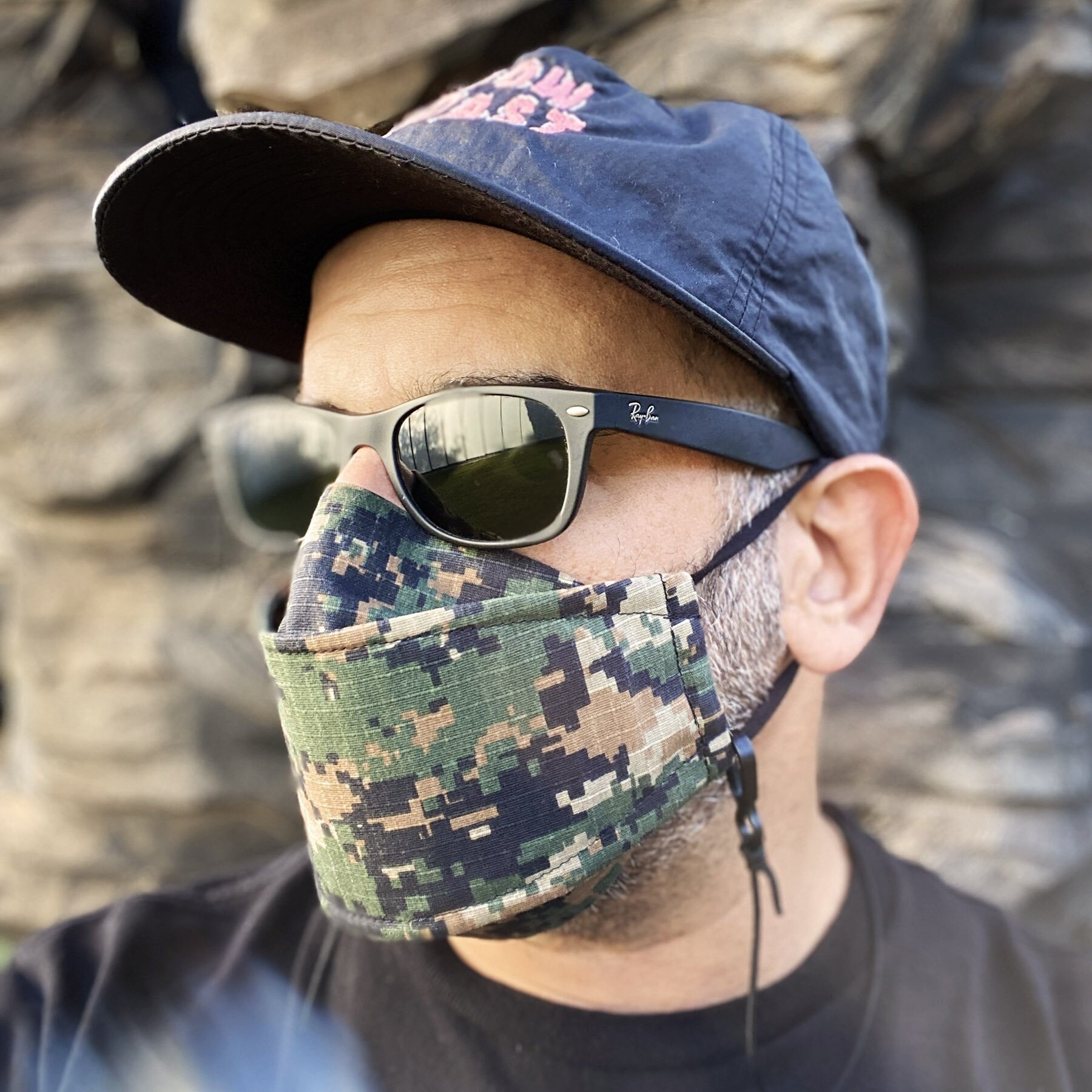 3D Origami Face Mask | Organic Rip Stop Cammo |mens Mask | Filter ...