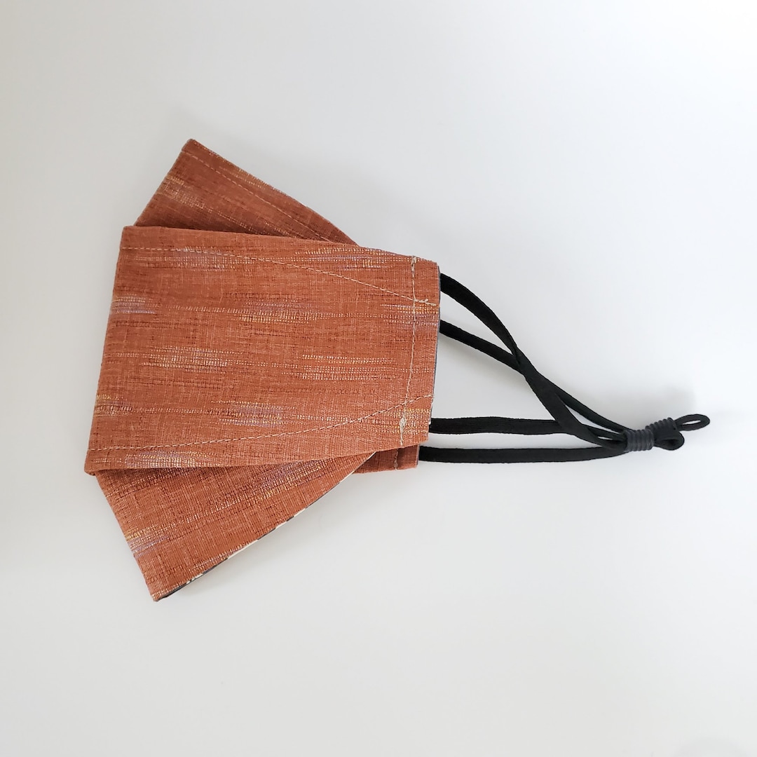 Origami Mask - Japanese Dobby Arrows Terra Cotta - Etsy