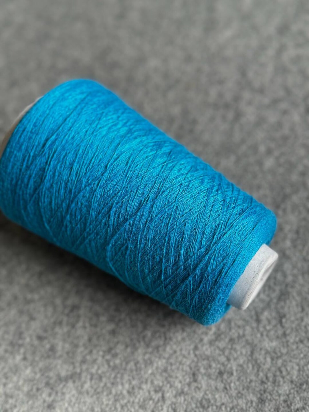 Mulberry Silk Linen Blend Yarn on Cone, Teal Crochet Knitting Yarn ...