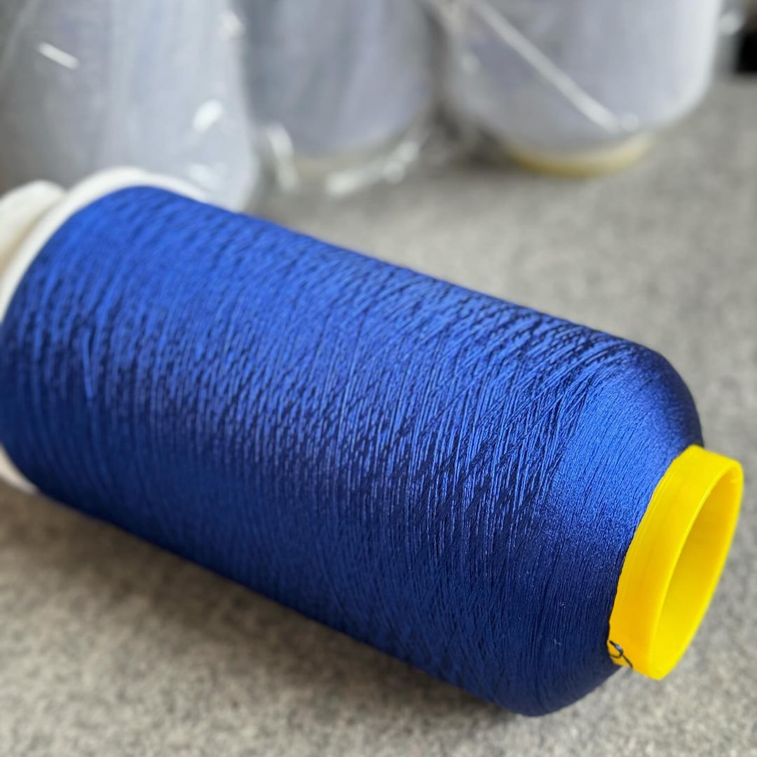 Mulberry Royal Blue Silk Yarn on Cone, Crochet Knitting Yarn ...