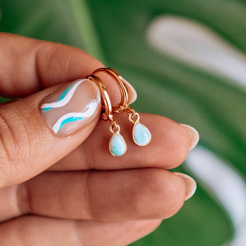 Larimar Earrings - Etsy