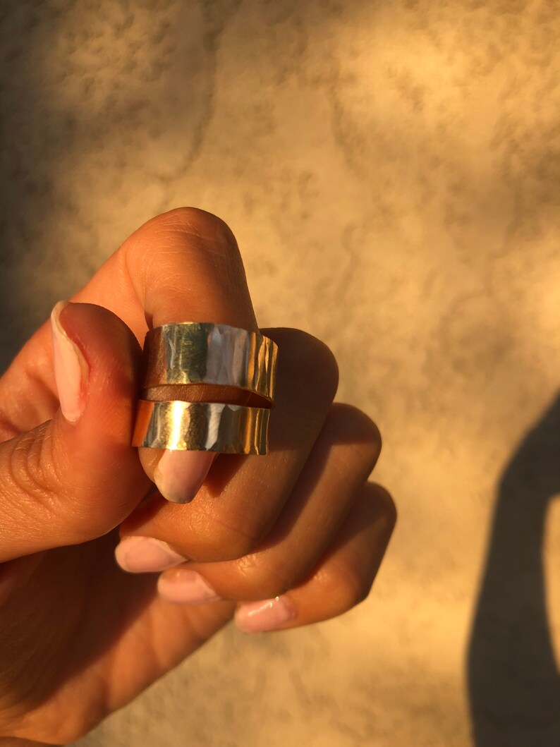 Wide Band Gold Ring 14K Gold Statement Ring for Women Thick - Etsy ...