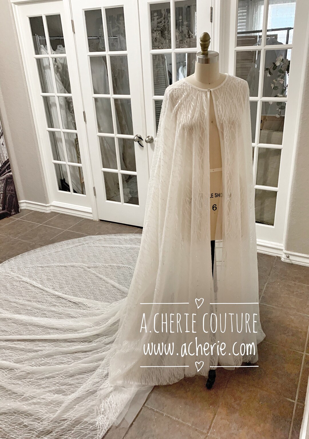 Custom Glitter Tulle Bridal Cape, Bride Cape, Glitter Cape, Wedding ...