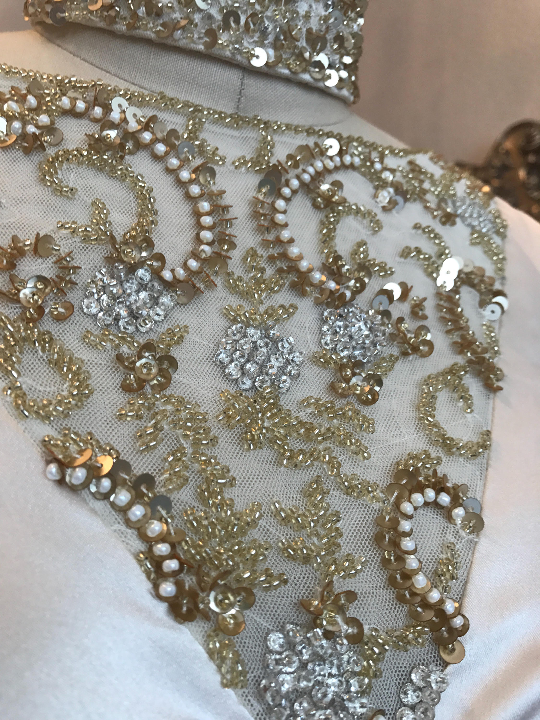 Daisy Unique beaded and embroidered champagne sheath fitted | Etsy