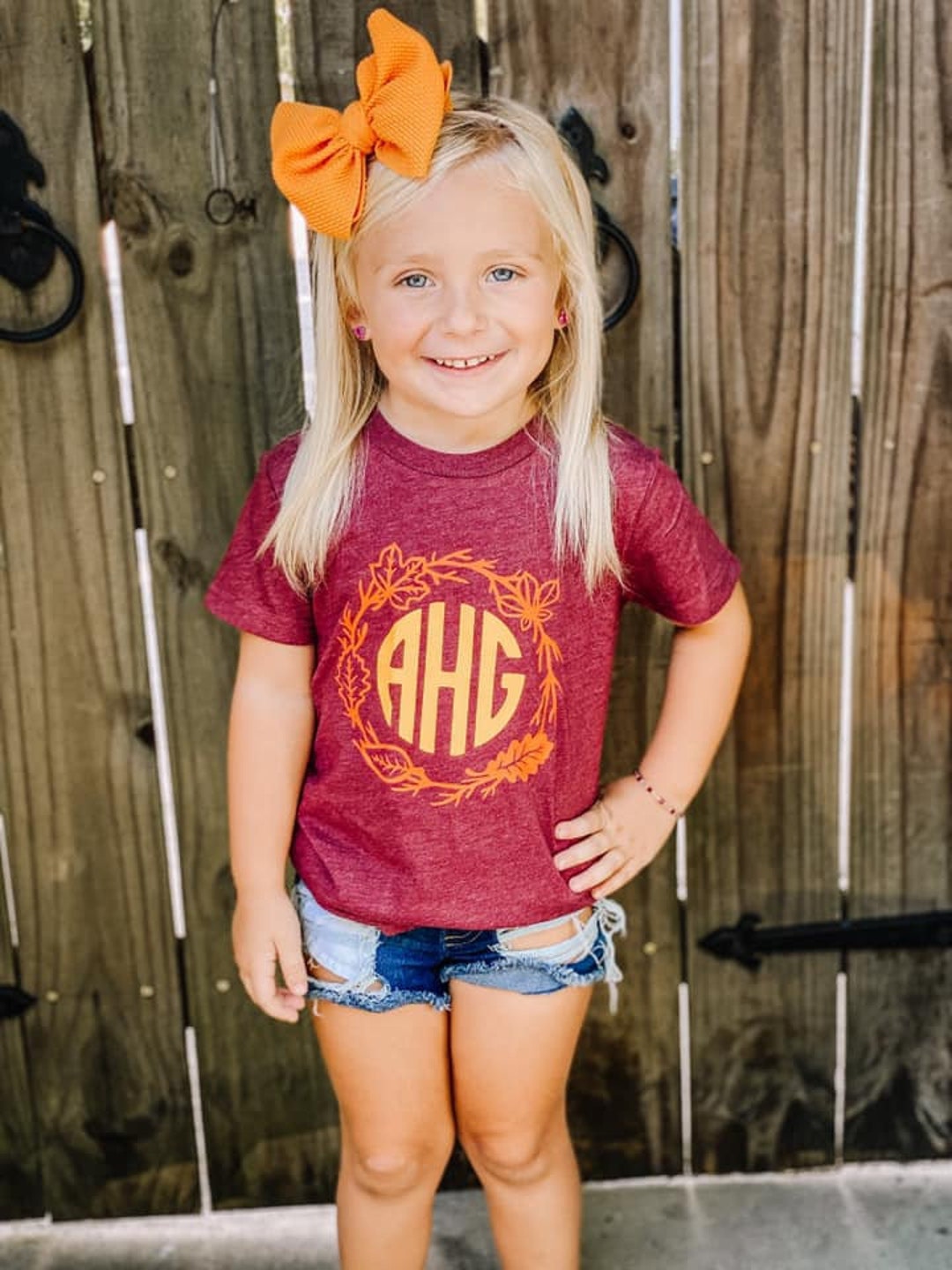 Girls Fall Shirt, Fall Monogram Shirt, Personalized Fall Shirt, Leaf ...