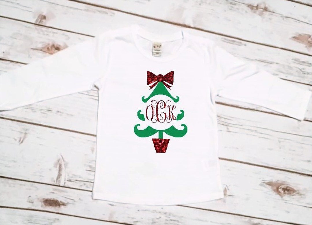 Christmas Shirt for Girls Girls Holiday Shirt Monogram Christmas Shirt ...