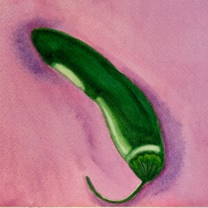 Serrano Pepper. Watercolor on Paper. - Etsy