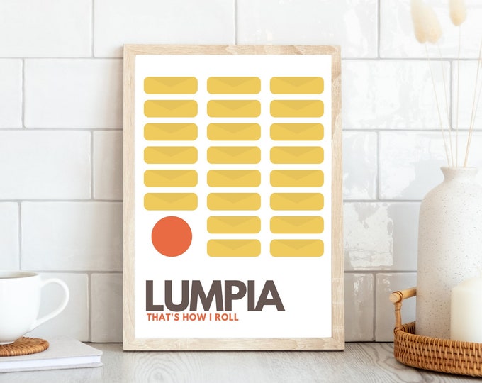 Lumpia Art Print, Filipino Food Art, Minimalist Food Art, Colourful ...