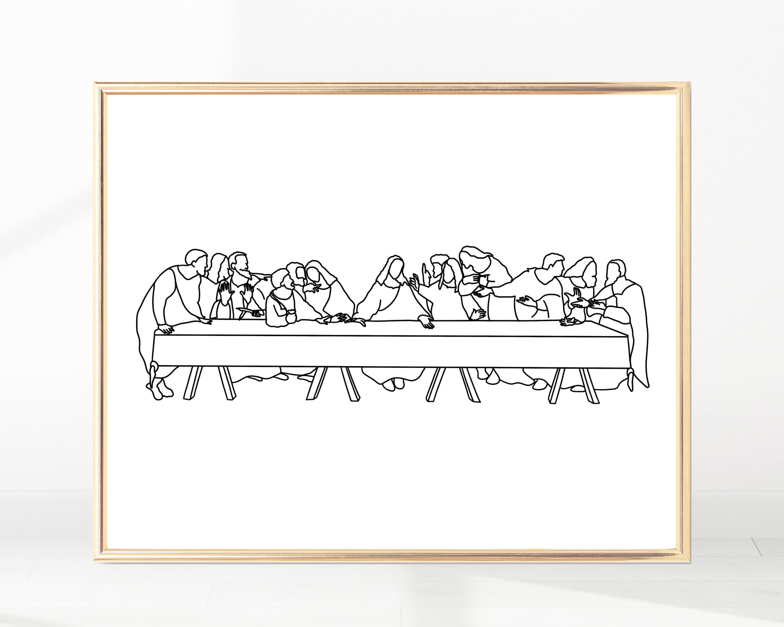 The Last Supper Wall Art Modern Last Supper Christian Etsy
