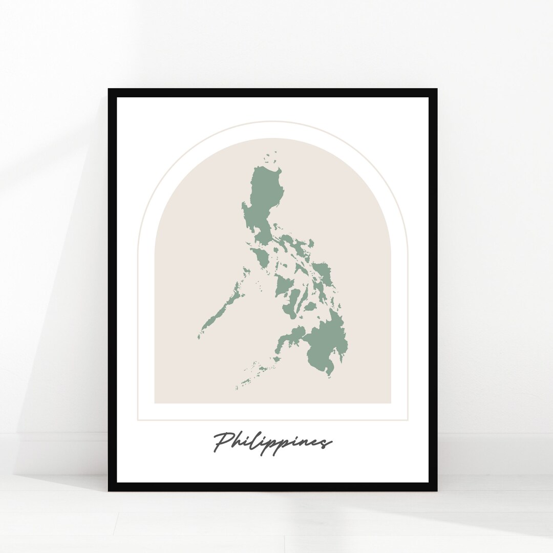 Philippines Map Print | Filipino Wall Art | Philippines Print ...