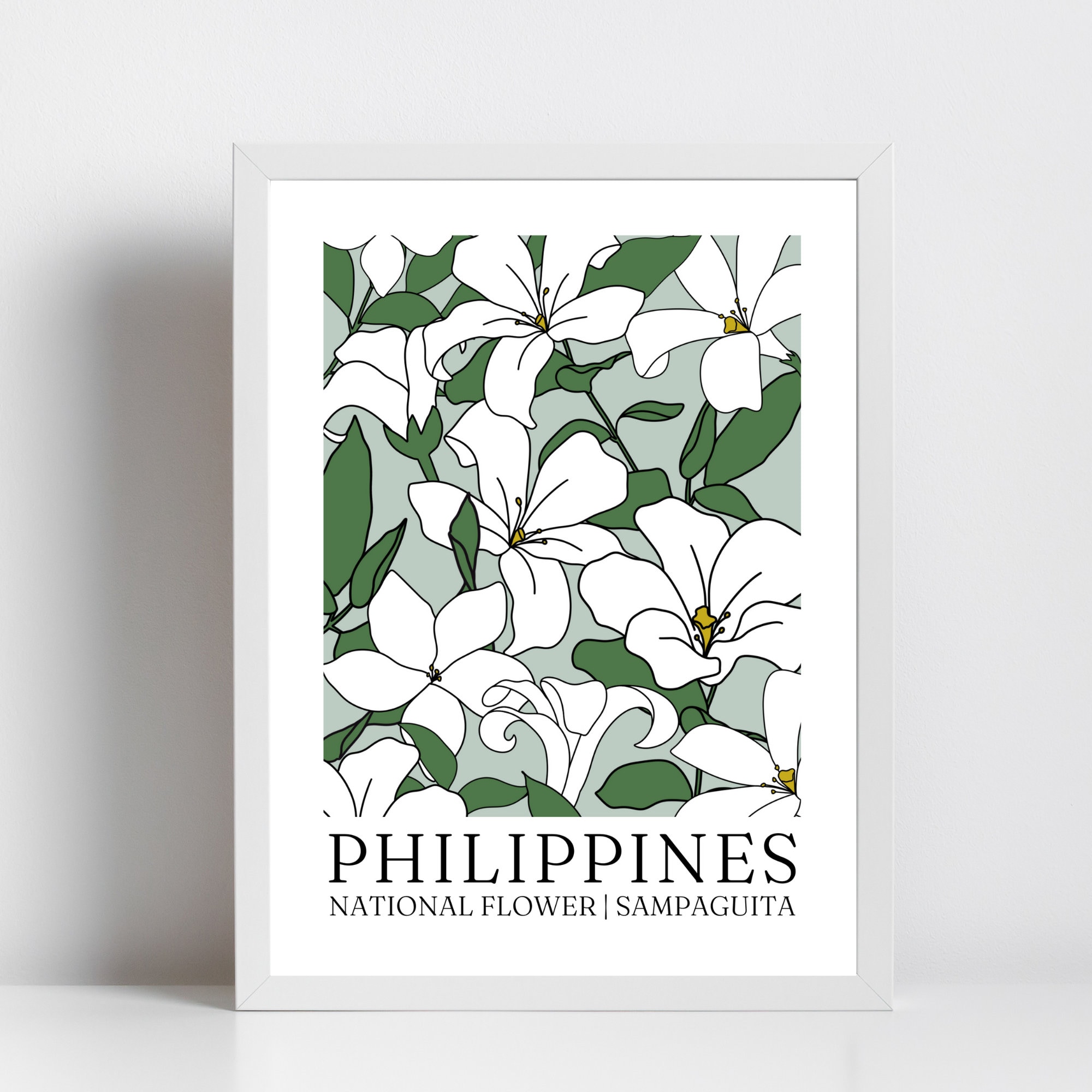 Sampaguita Flower Wall Art | Filipino Art | Philippines National Flower ...