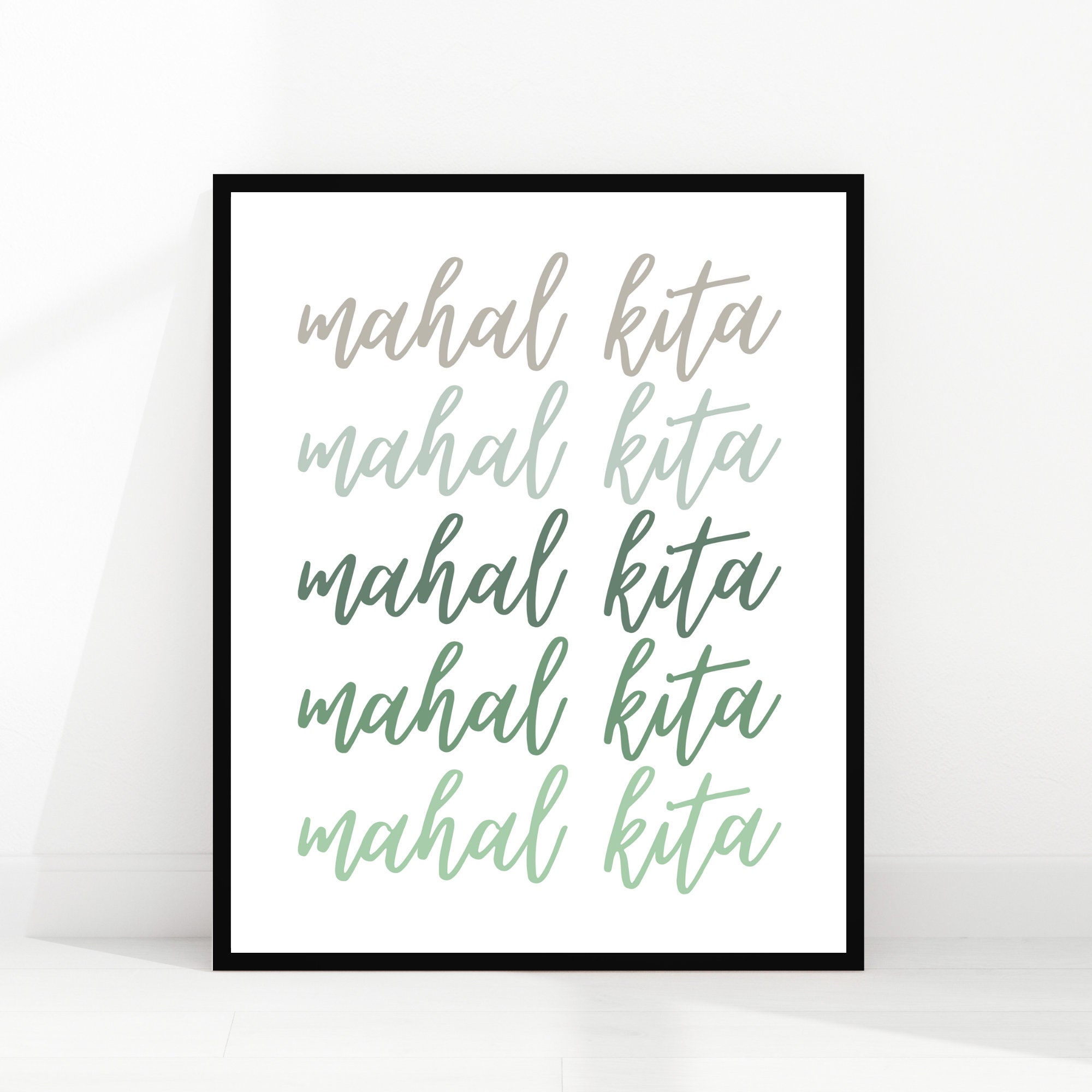 Mahal Kita | Boho Wall Prints | Sage Green | Filipino Art | Filipino ...