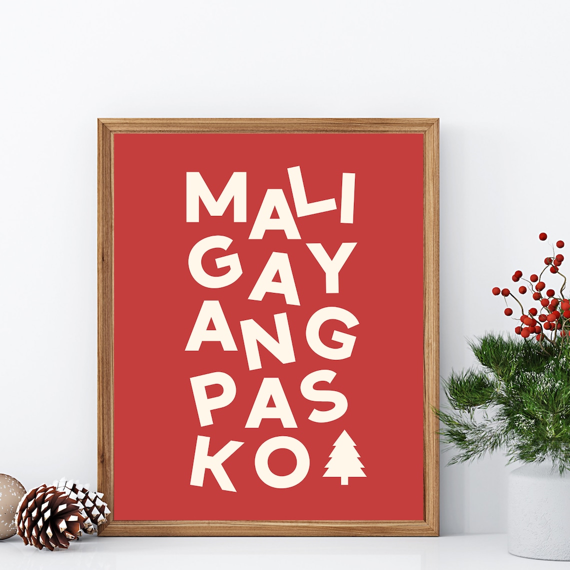 Maligayang Pasko Filipino Christmas Art Merry Christmas Filipino Wall ...