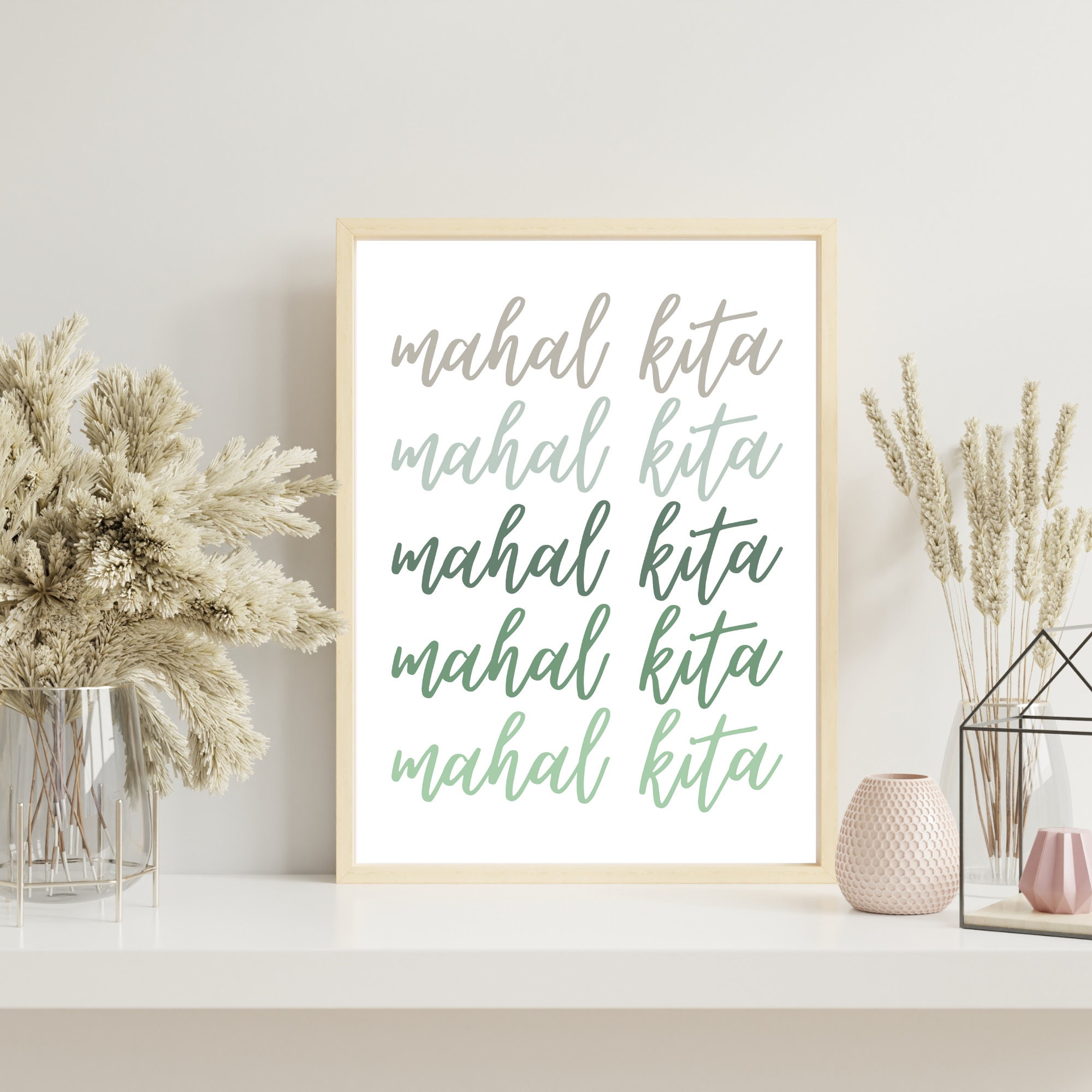Mahal Kita | Boho Wall Prints | Sage Green | Filipino Art | Filipino ...