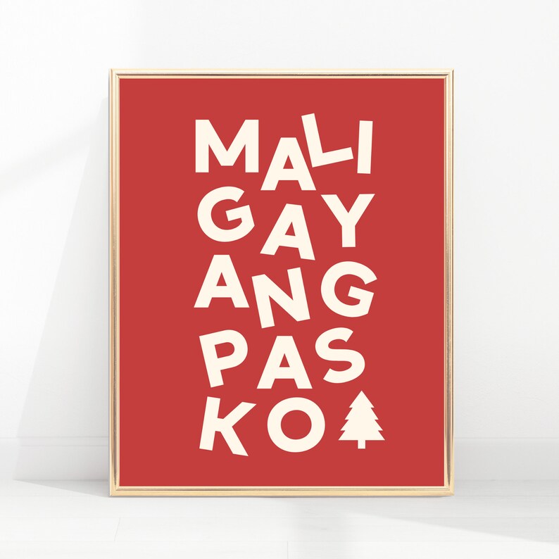 Maligayang Pasko Filipino Christmas Art Merry Christmas Filipino Wall ...