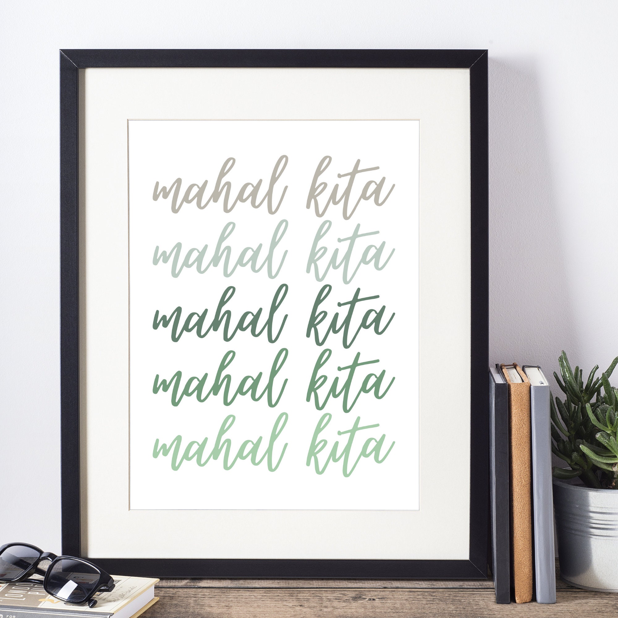 Mahal Kita | Boho Wall Prints | Sage Green | Filipino Art | Filipino ...
