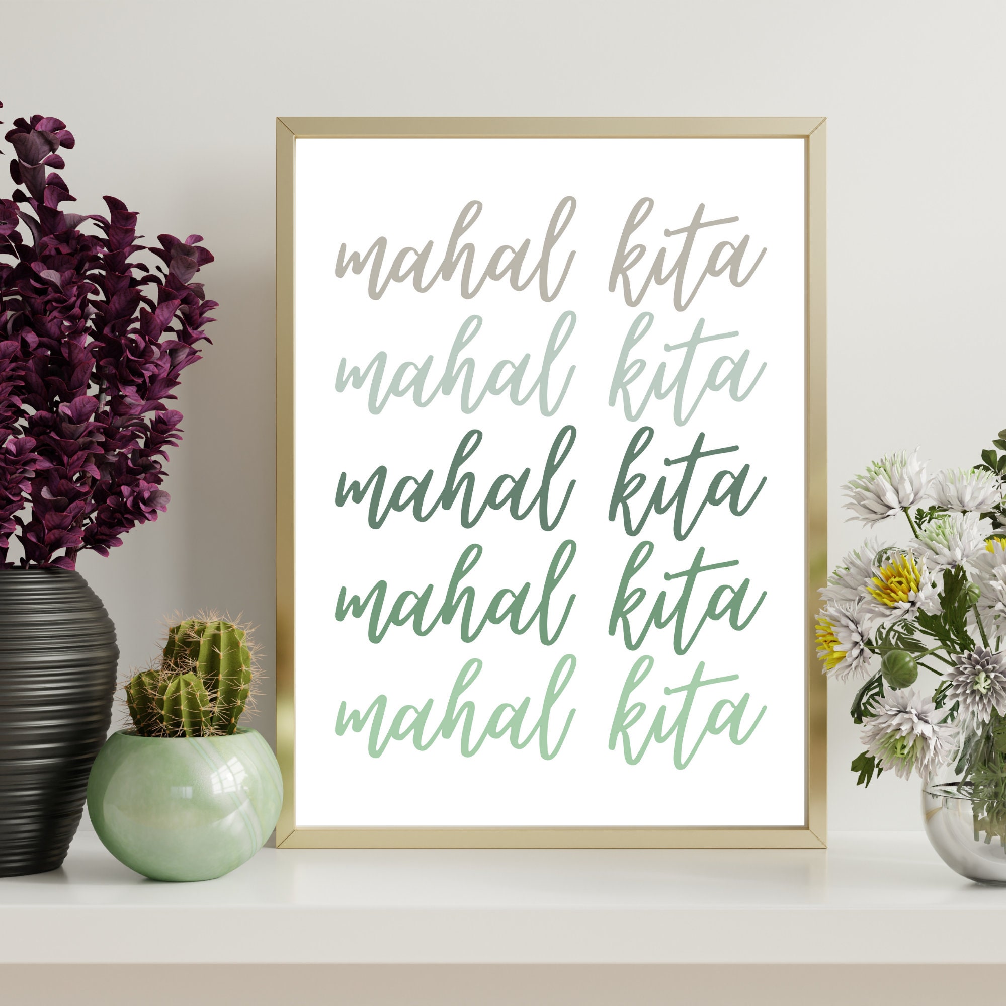 Mahal Kita | Boho Wall Prints | Sage Green | Filipino Art | Filipino ...