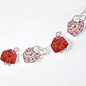 Dnd Bachelorette Party Decor, Nat 20 Garland, Dnd Wedding Banner, Geeky ...