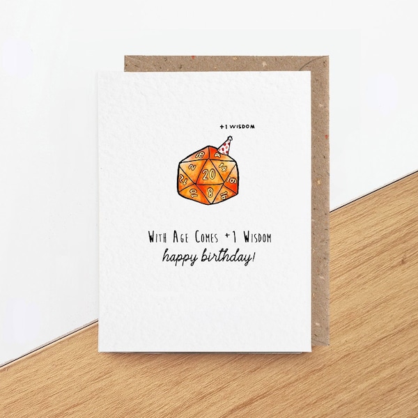 D20 Birthday Card - Etsy UK