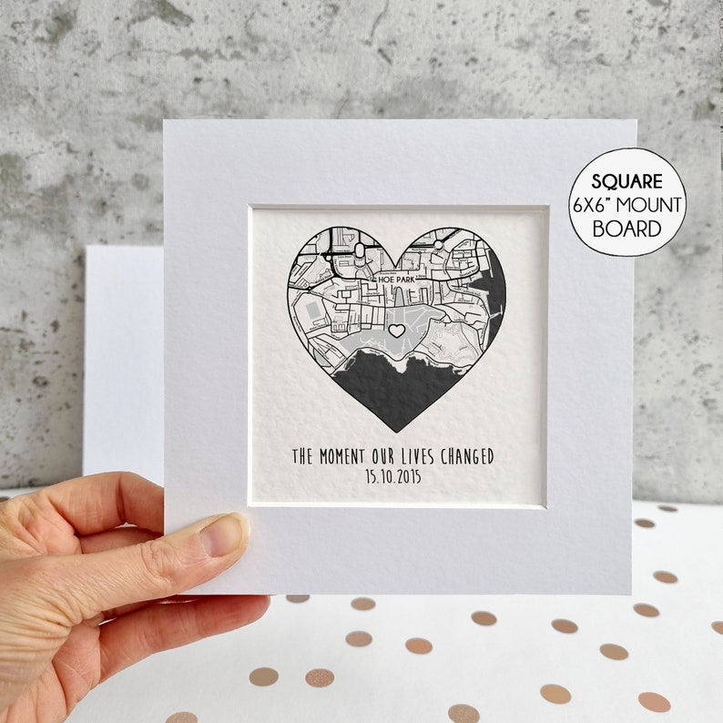 Personalised First Date Map Anniversary Gift for Boyfriend | Etsy