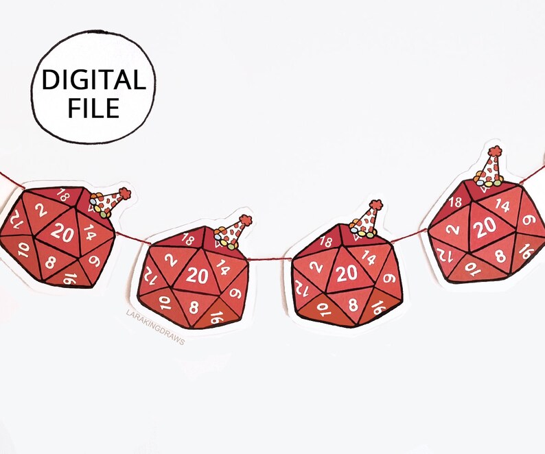 Dnd Birthday Banner Printable Birthday Garland Dungeons and - Etsy