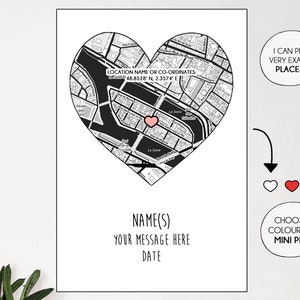 Personalised First Date Map Anniversary Gift for Boyfriend - Etsy