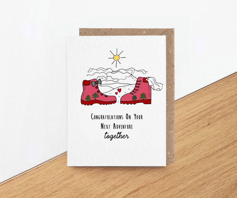 Personalised New Adventure Wedding Card Hiking Engagement - Etsy