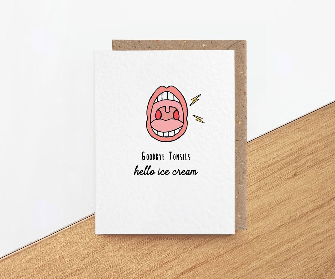 Tonsillectomy Ice Cream Card, Tonsil Surgery, Get Well Soon for Son ...
