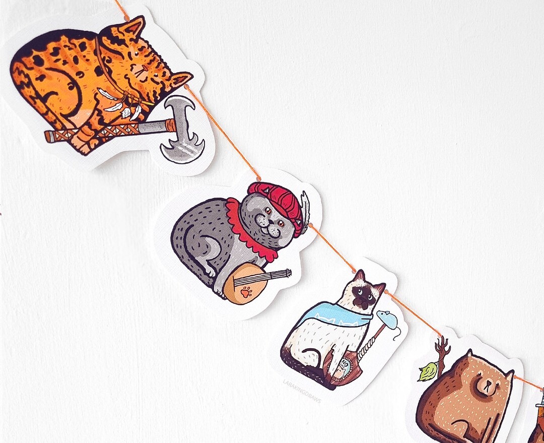 Printable Kitty Dnd Party Decor, Dungeons and Dragons Party Decorations ...