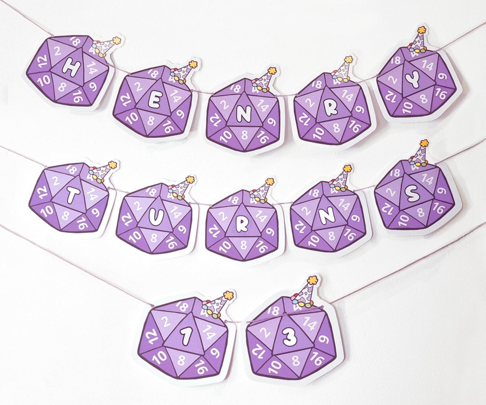 Printable Dnd Birthday Banner, D20 Dice Garland (PDF Files) - Etsy