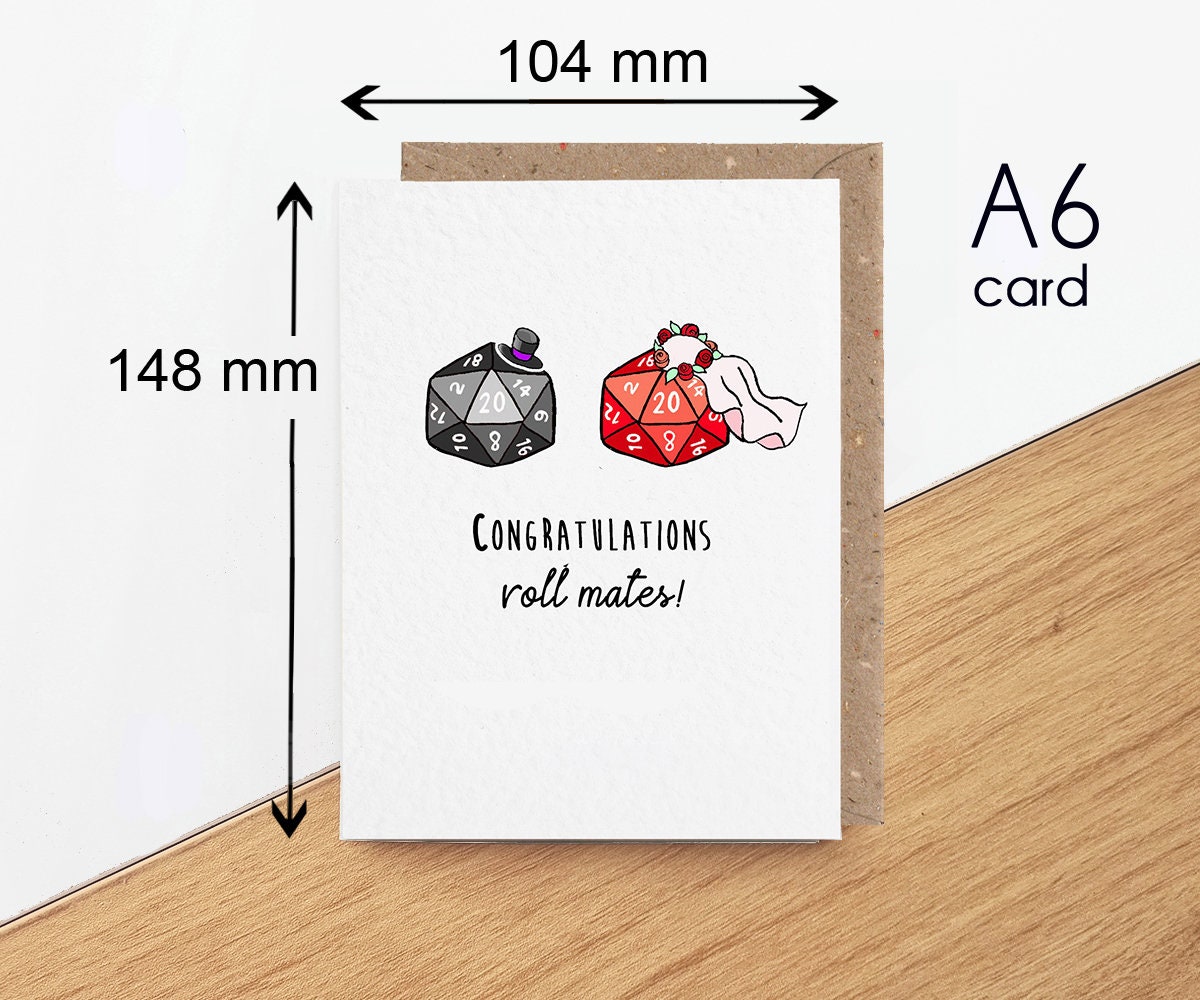 Dungeons and Dragons Wedding Card Funny Gift for Bride Groom - Etsy
