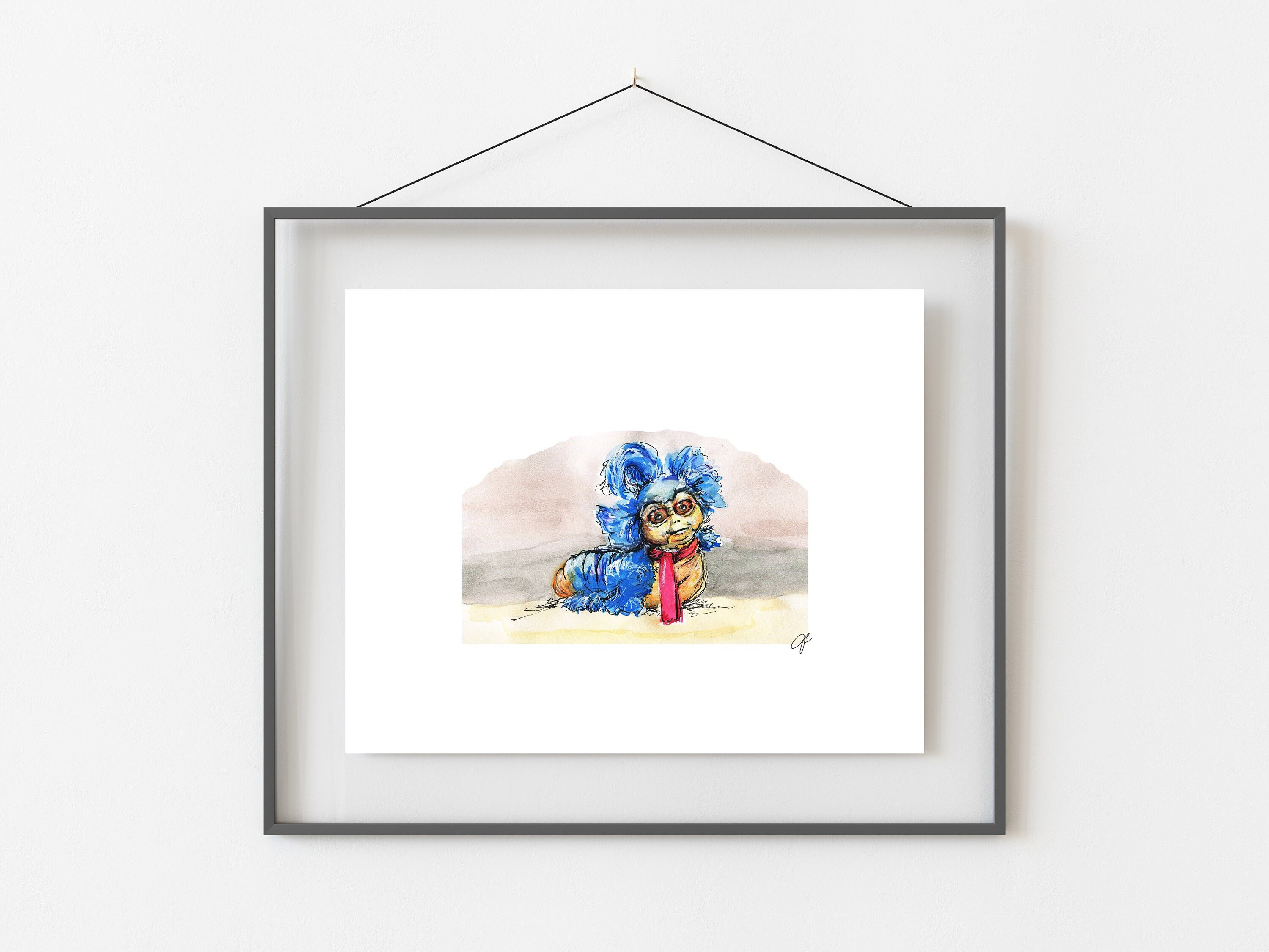 Labyrinth Worm Art Print: Jim Henson 80s Movie Watercolor - Etsy