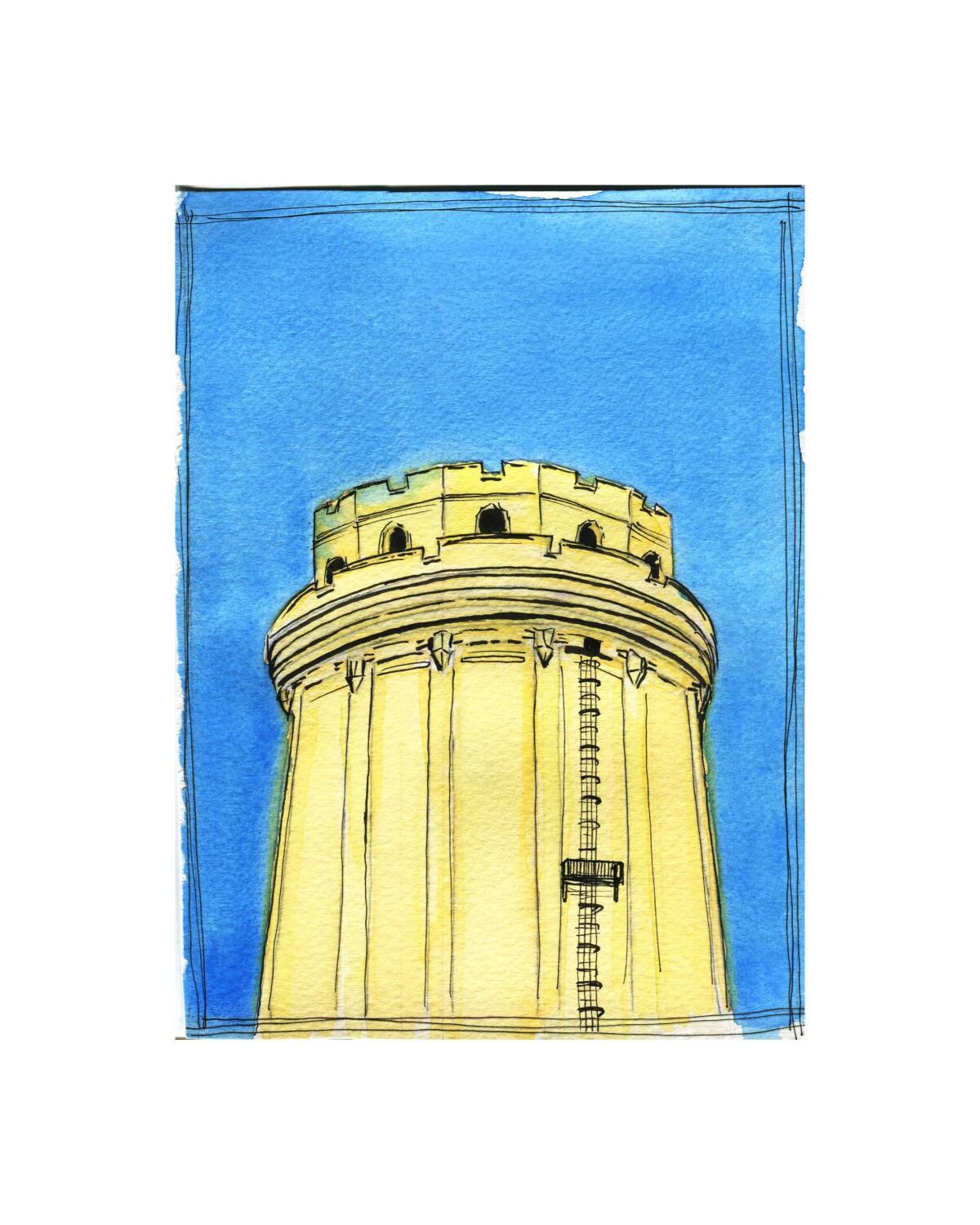 Waldo Tower Kansas City Watercolor Art Print/ Missouri Landmark/ KC ...