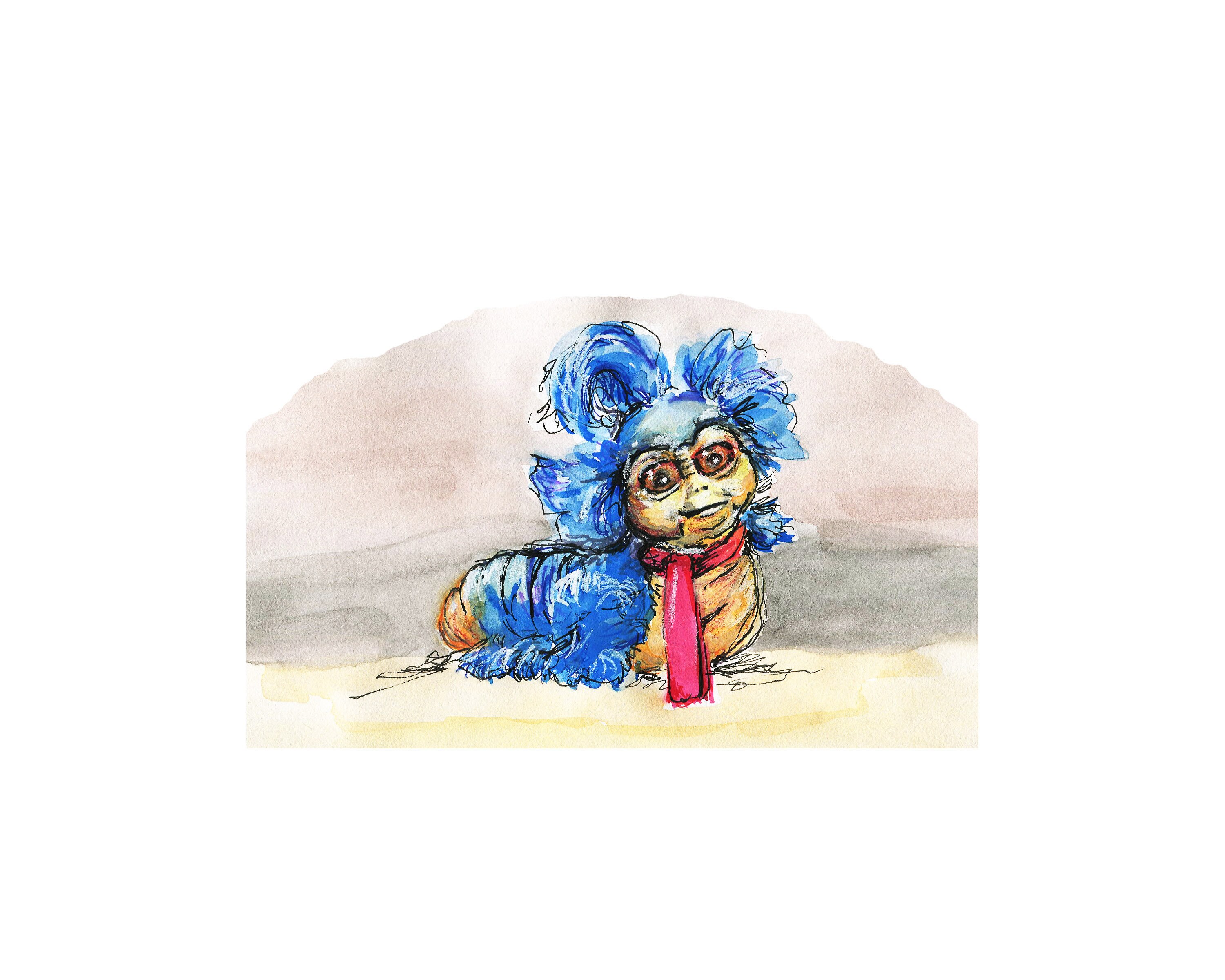Labyrinth Worm Art Print: Jim Henson 80s Movie Watercolor - Etsy
