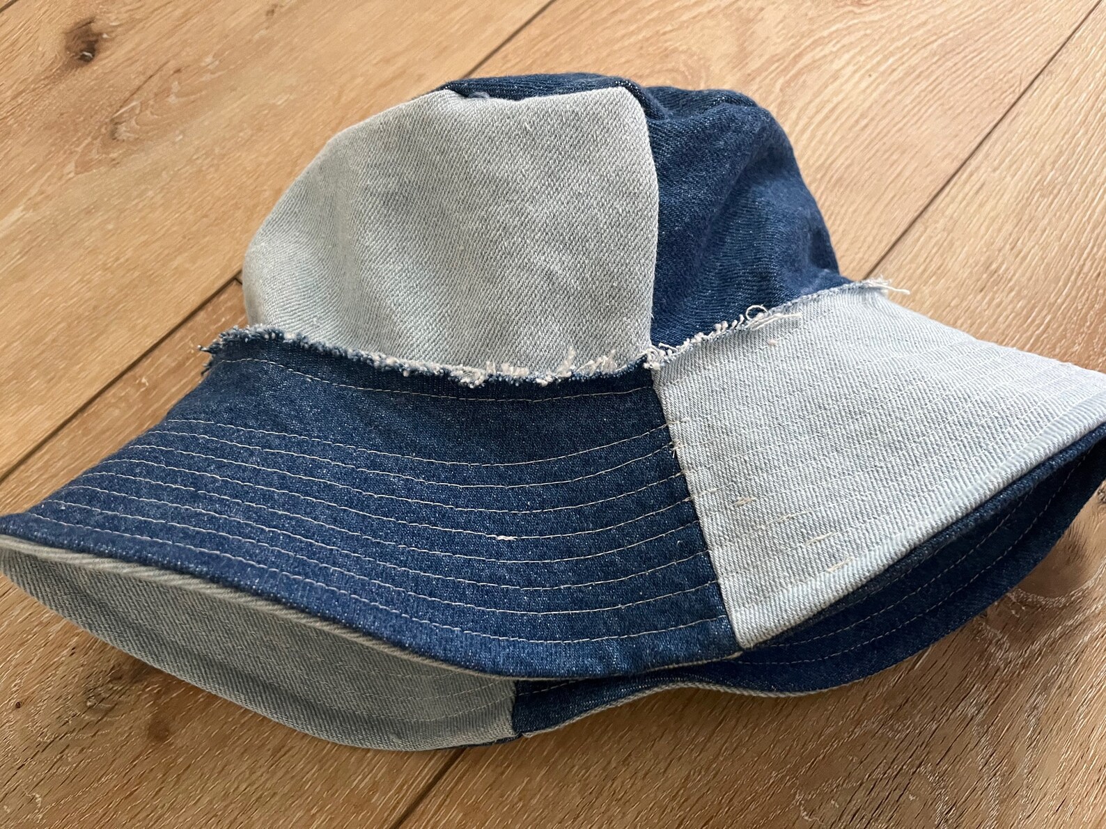 Denim Patchwork Bucket Hat - Etsy