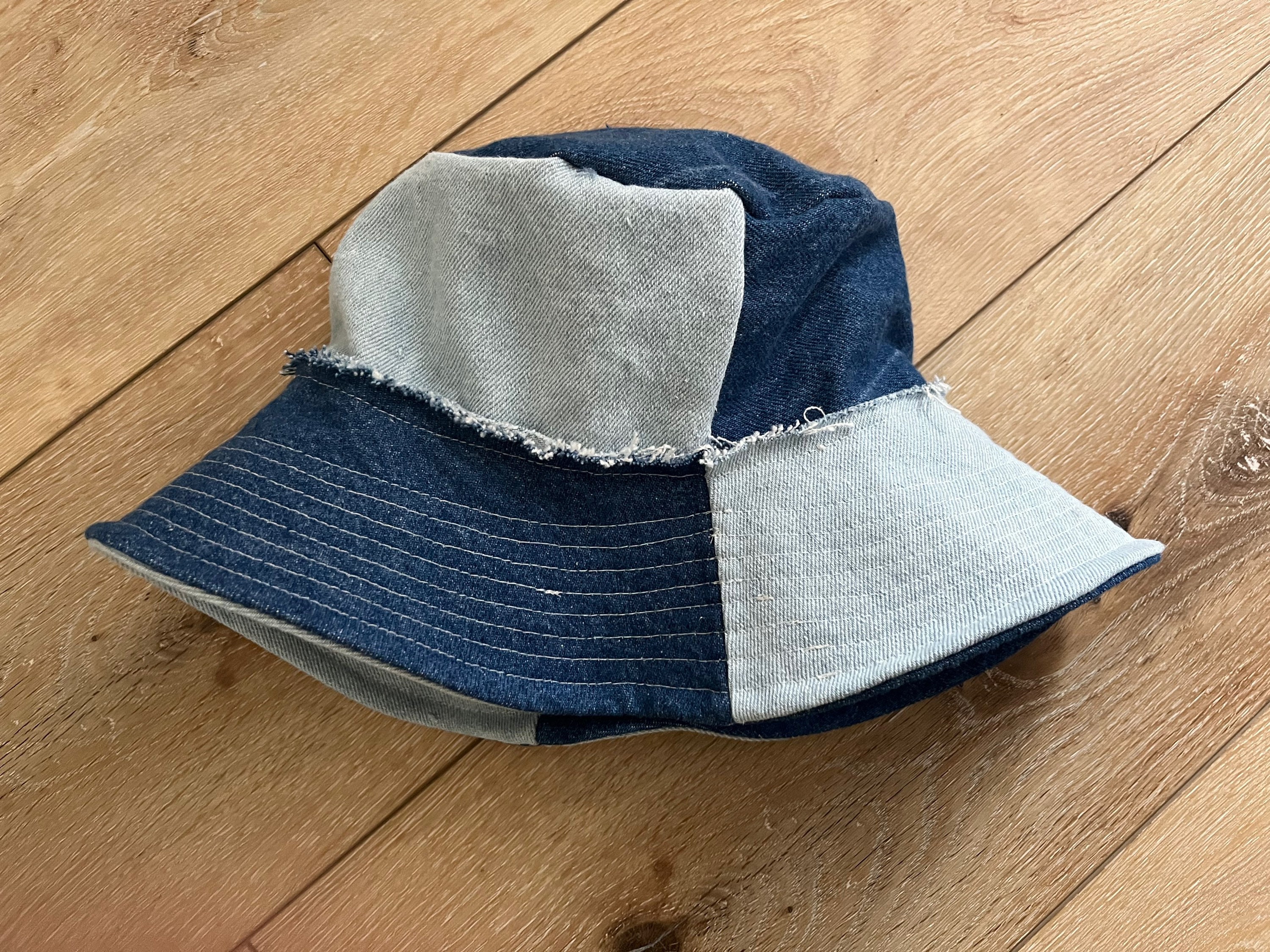 Denim Patchwork Bucket Hat - Etsy