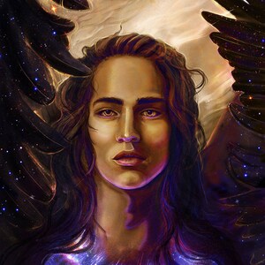 Archangel Art Print Angel Israfel Metallic Print New age | Etsy