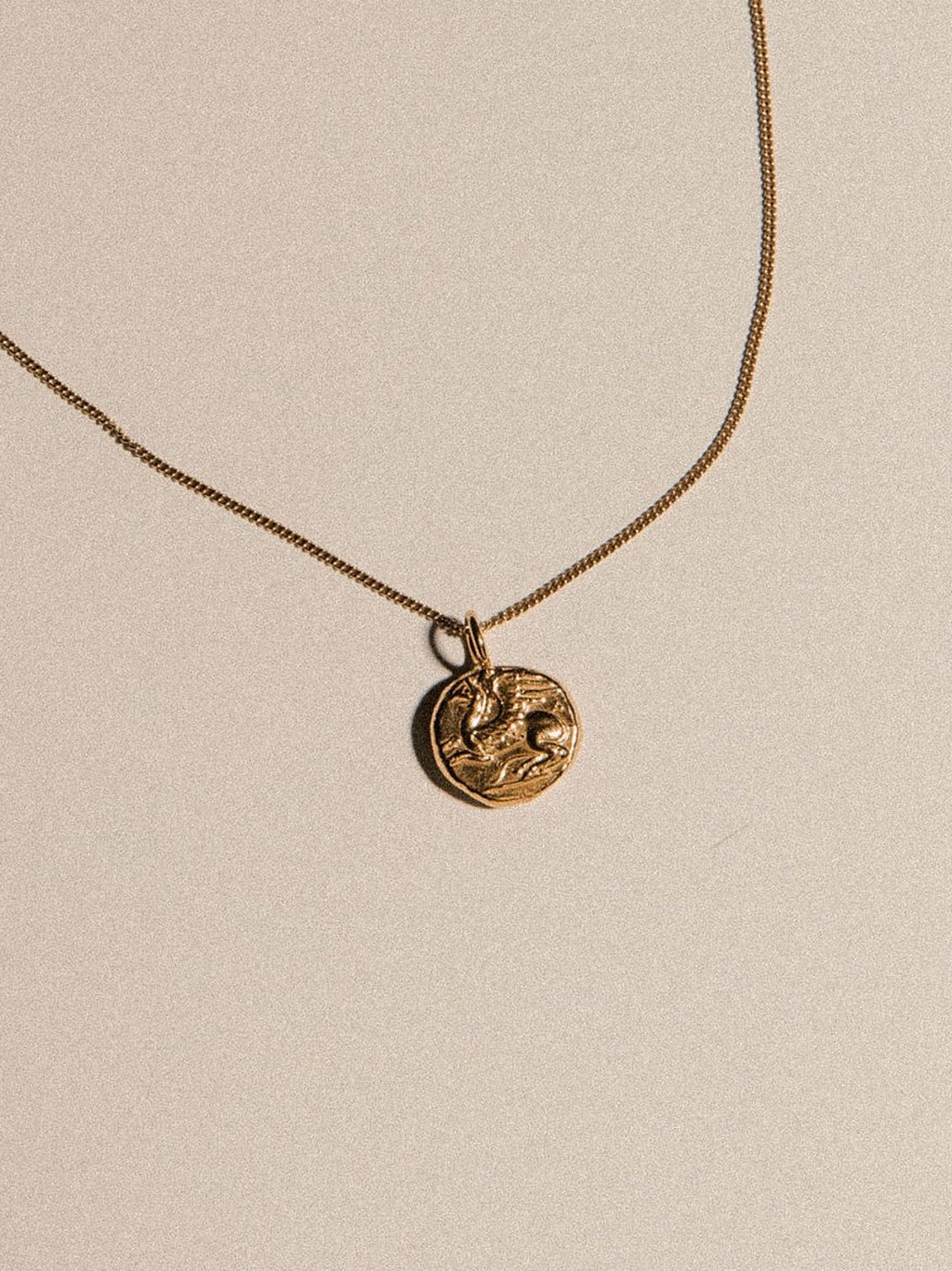 Heavenly Flight Necklace, 24K Gold Plated, Coin Necklace, Greek Jewelry ...