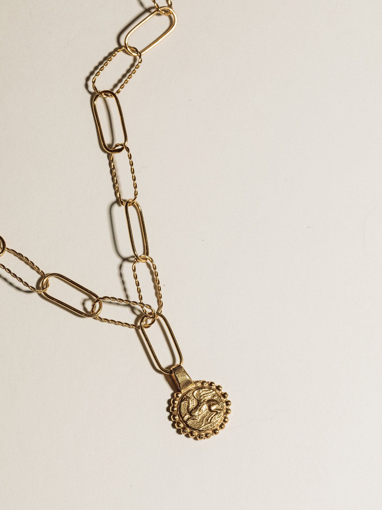 Gold Coin Necklace the Heavenly Flight Amulet Lariat - Etsy