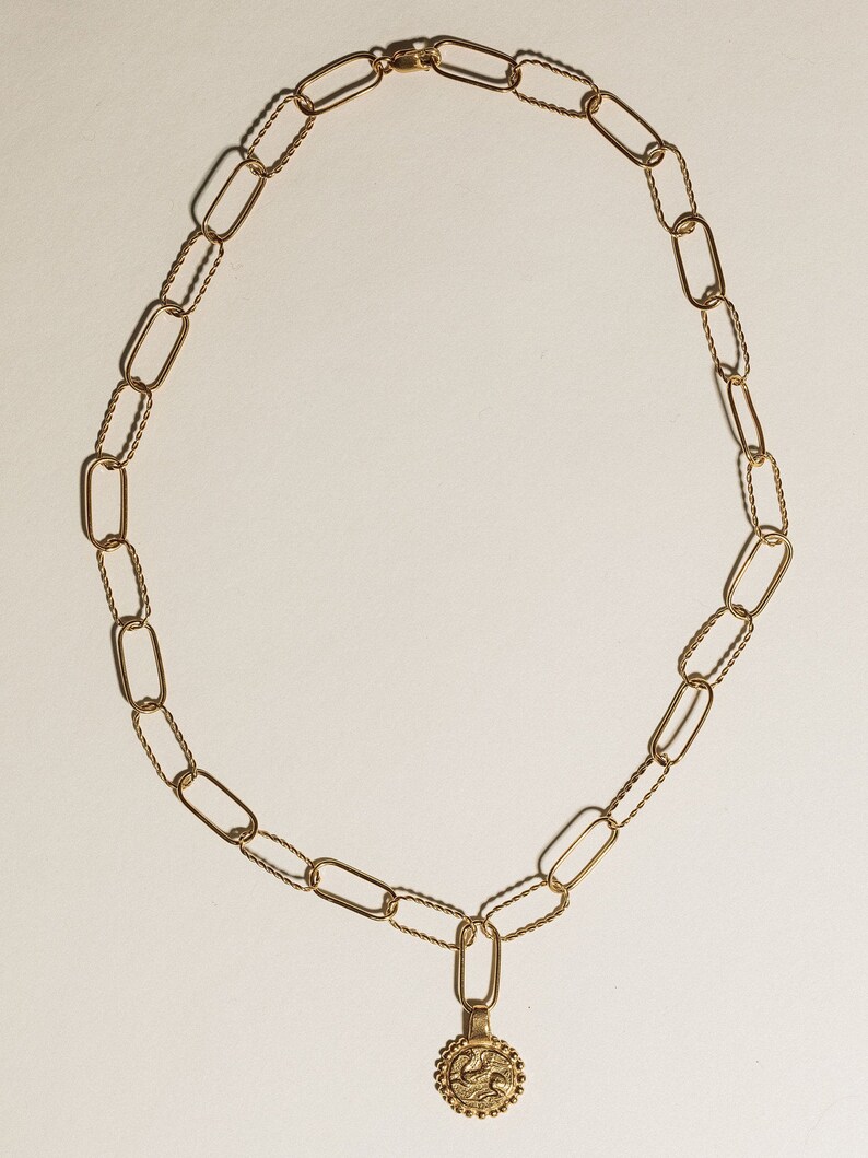 Gold Coin Necklace the Heavenly Flight Amulet Lariat - Etsy