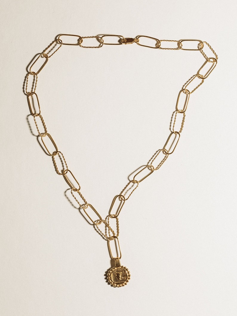 Gold Coin Necklace the Heavenly Flight Amulet Lariat - Etsy