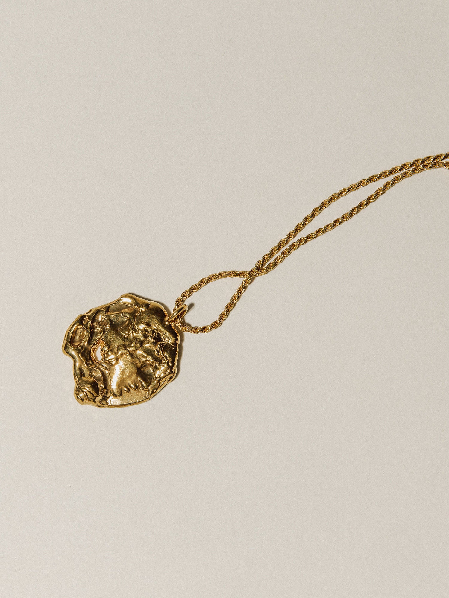 Gold Coin Necklace 24K Gold Plated Necklace Creation of Adam | Etsy