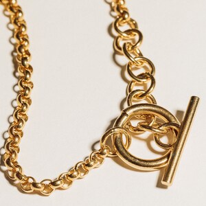 Gold Toggle Chain, 24K Gold Plated, Chunky Chain, Modern Jewelry, Realm ...