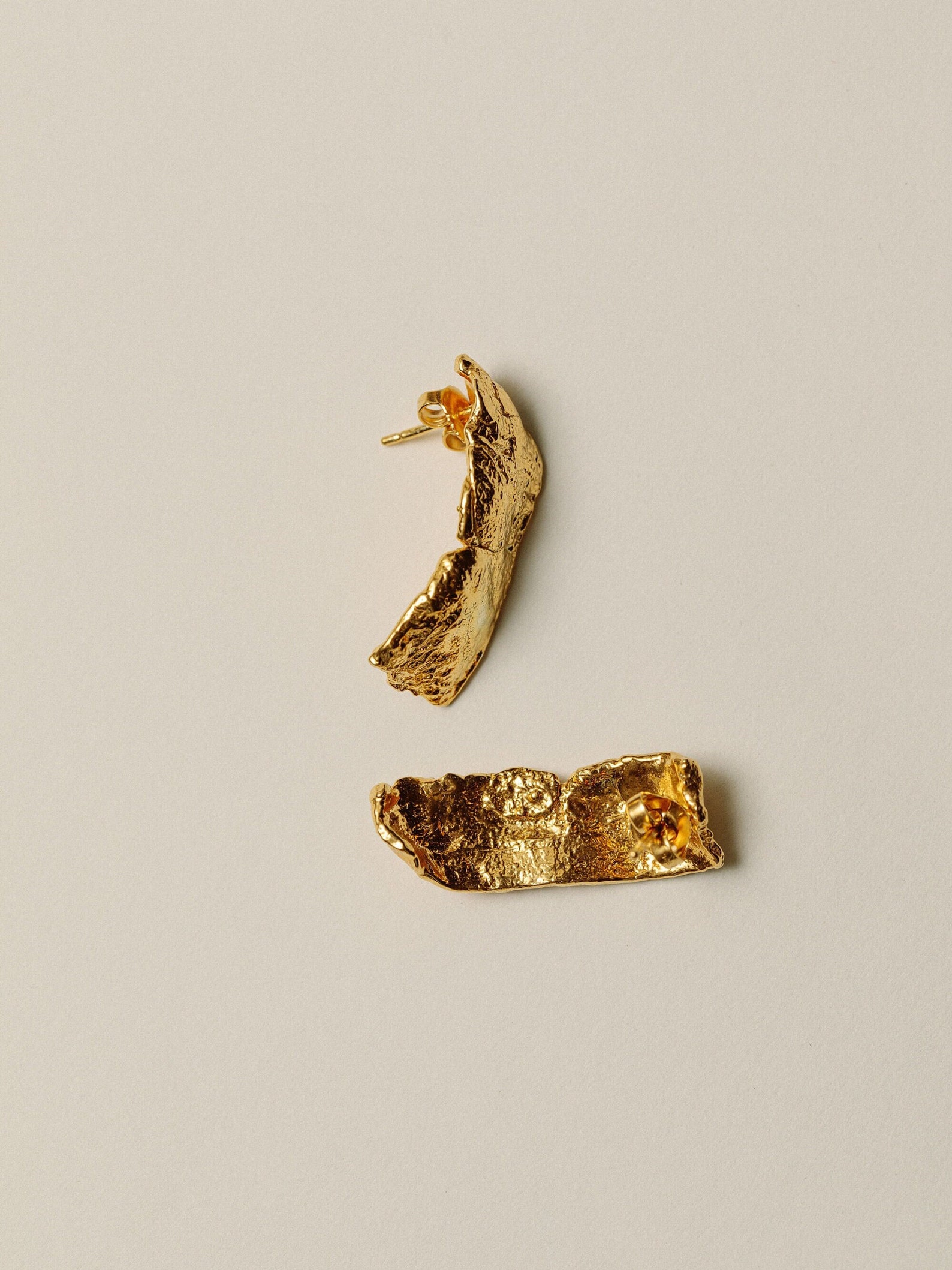 Fractured Script Earrings 24K Gold Plated Earrings Antique - Etsy