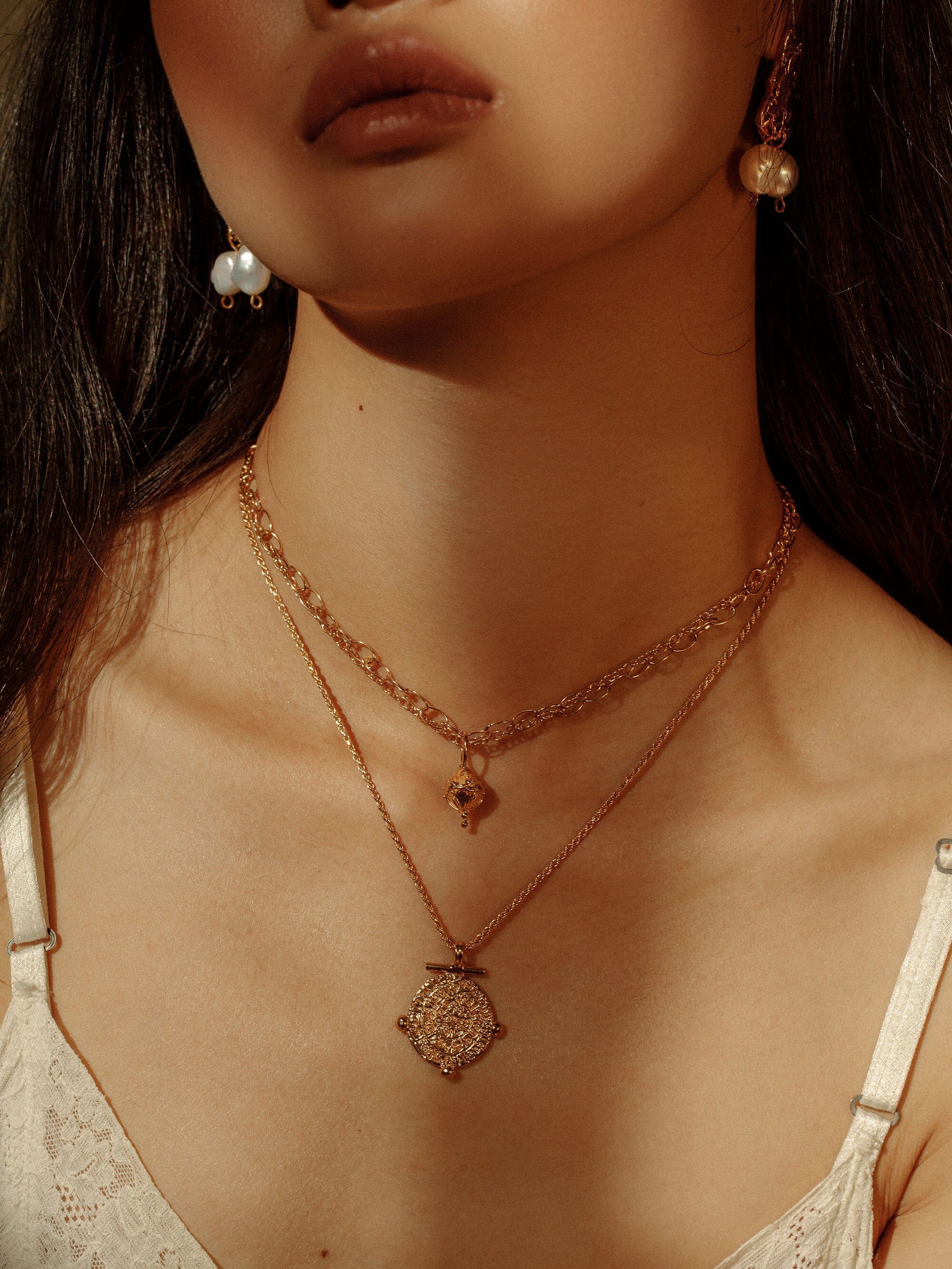 Gate of Mazeus Necklace 24K Gold Plated Necklace Gold Coin - Etsy