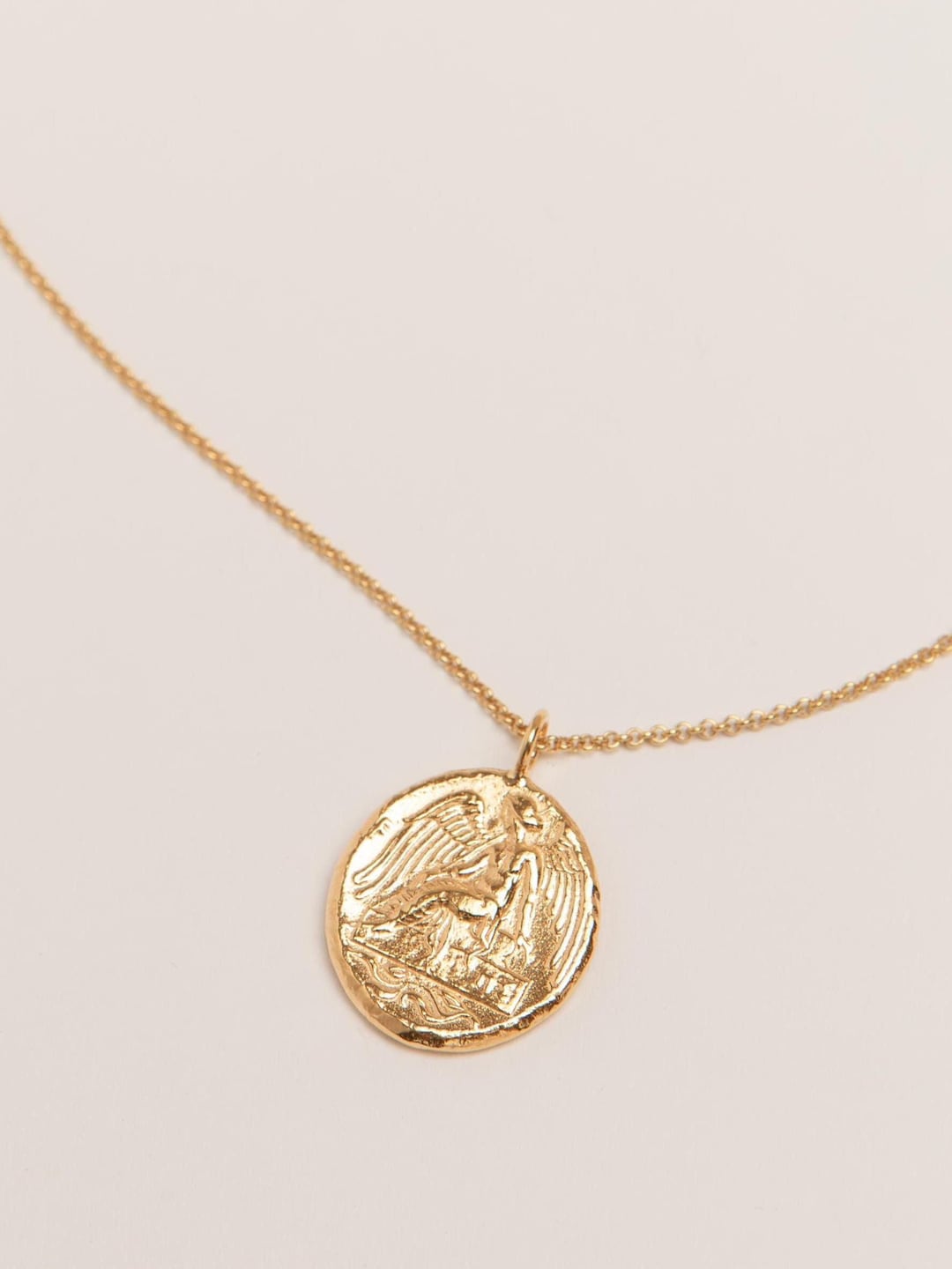 Victory Necklace, 24K Gold Plated, Coin Necklace, Medallion, Winged ...