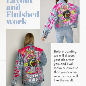 Hand Painted Jacket Made to Order: Painted Denim Jacket, Unique ...
