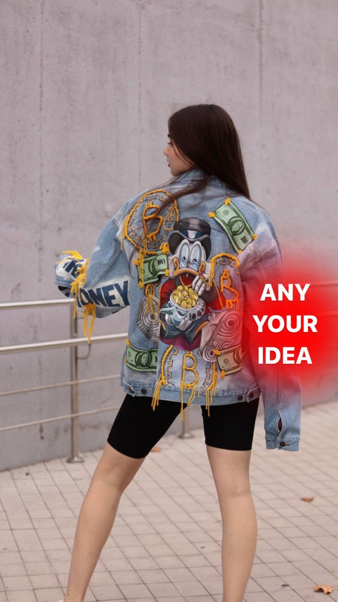 Hand Painted Jacket Made to Order: Painted Denim Jacket, Unique ...