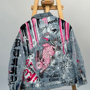 Hand Painted Jacket Made to Order: Painted Denim Jacket, Unique ...