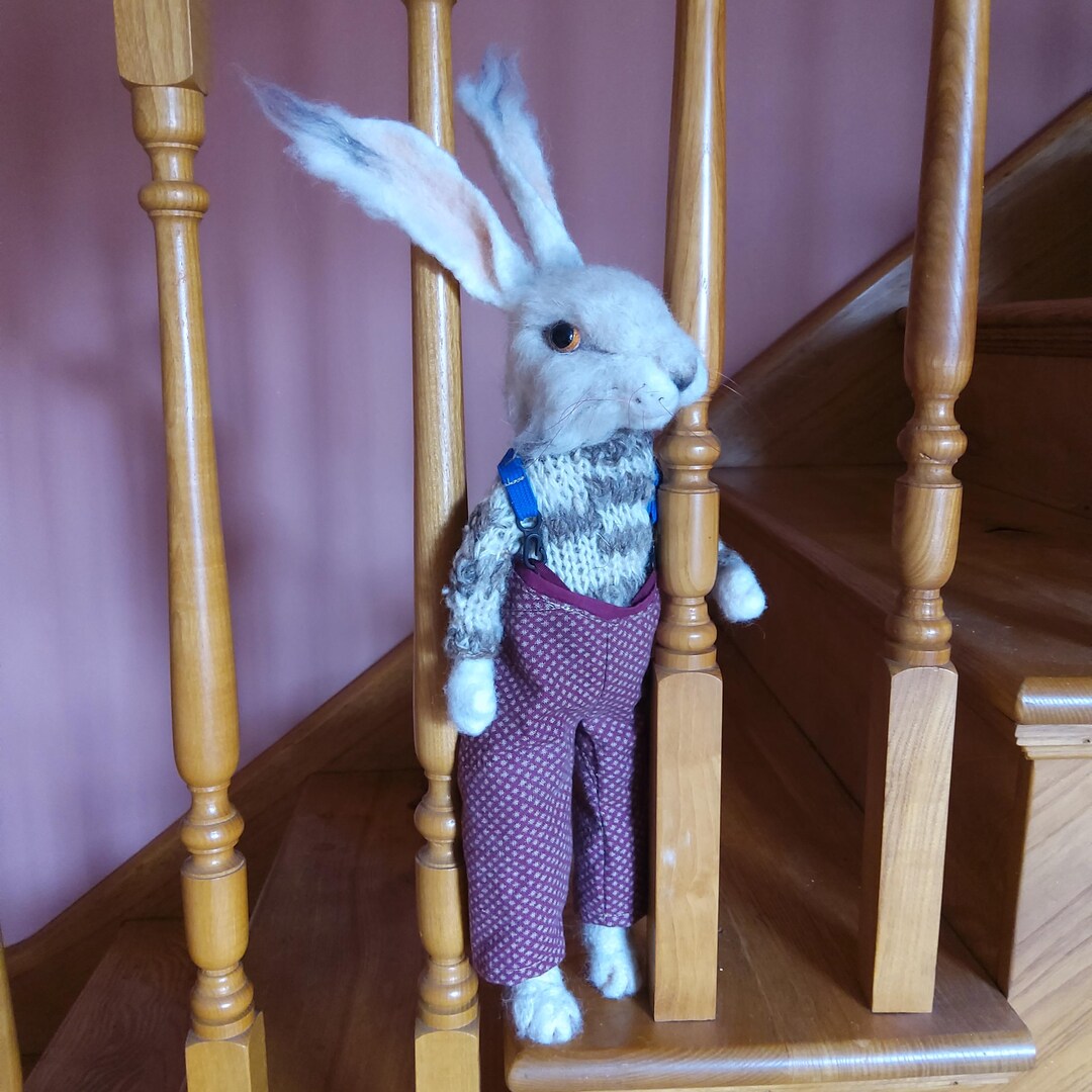 White Rabbit/hare Poseable Bunny Anthropomorphic Ooak Art Doll - Etsy